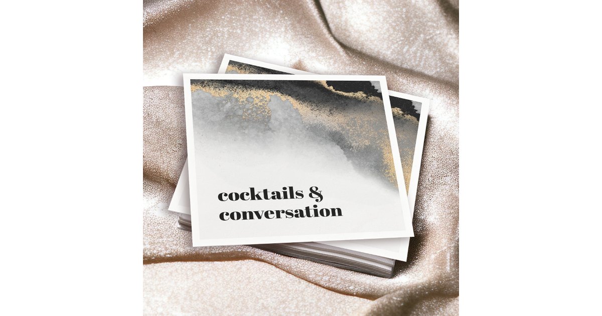 Modern Abstract Cocktails and Conversation Party Napkins | Zazzle
