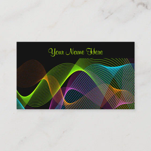 Modern Abstract Colourful Swirling Lines Design Business Card | Zazzle