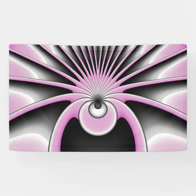 Modern Abstract Crazy Fractal Art Pattern Banner | Zazzle
