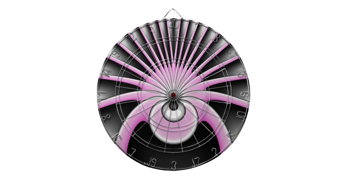 Modern Abstract Crazy Fractal Art Pattern Dart Board | Zazzle