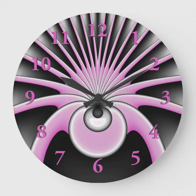 Modern Abstract Crazy Fractal Art Pattern Large Clock | Zazzle