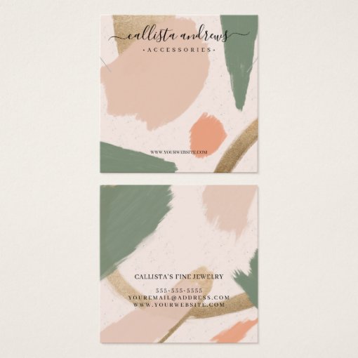 Modern Abstract Earth Tones Gold Necklace Display | Zazzle