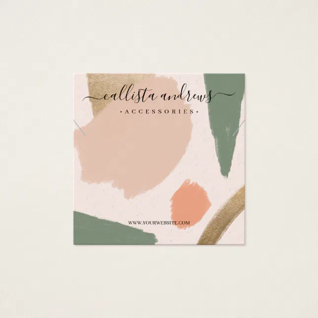Modern Abstract Earth Tones Gold Necklace Display | Zazzle