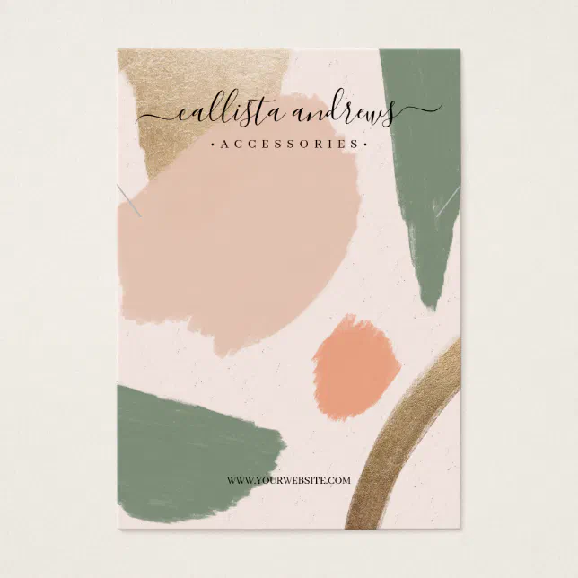 Modern Abstract Earth Tones Gold Necklace Display | Zazzle