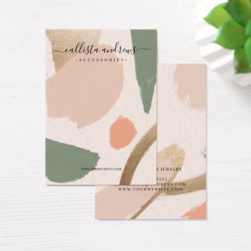 Modern Abstract Earth Tones Gold Necklace Display | Zazzle