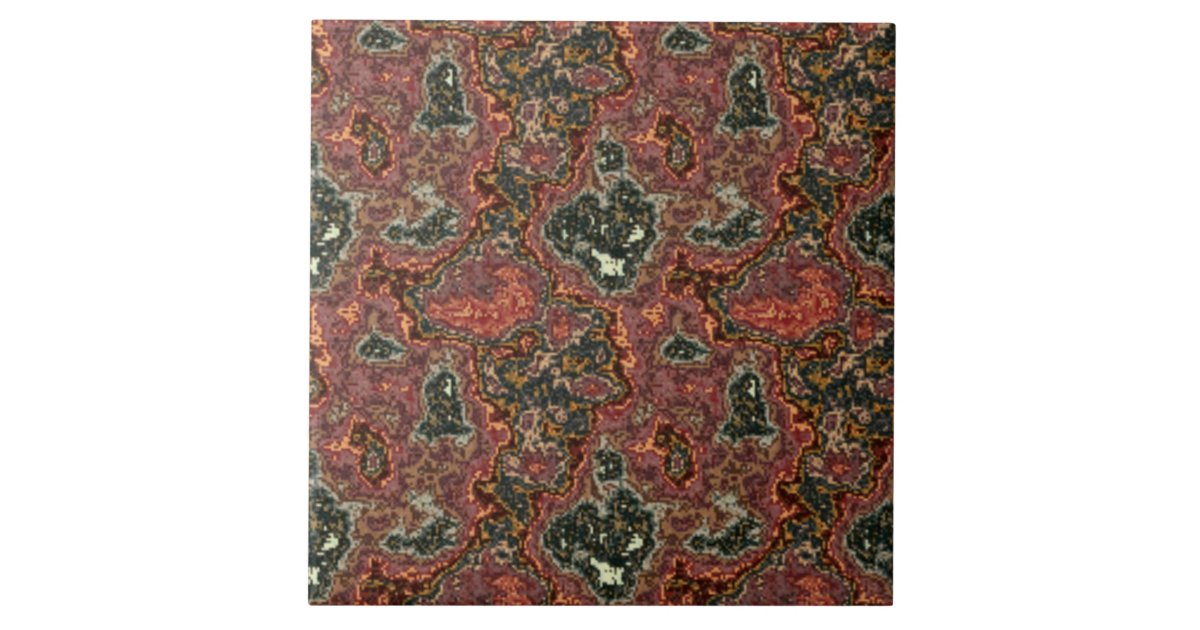 Modern Abstract Emerald Pink Maroon Marble Pattern Ceramic Tile | Zazzle