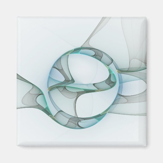 Modern Abstract Fractal Art Blue Turquoise Gray Magnet | Zazzle.com