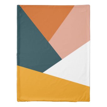 Modern abstract geometric color block pattern duvet cover | Zazzle