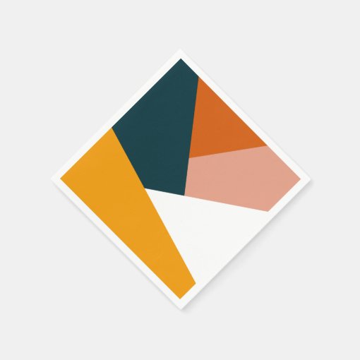 Modern abstract geometric color block pattern napkins | Zazzle