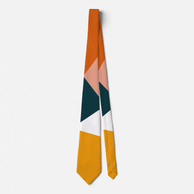 Modern abstract geometric color block pattern neck tie | Zazzle