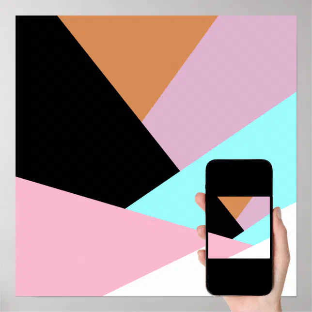 Modern abstract geometric color block pattern poster | Zazzle