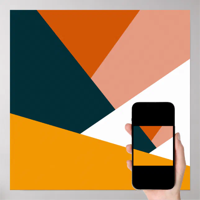 Modern abstract geometric color block pattern poster | Zazzle
