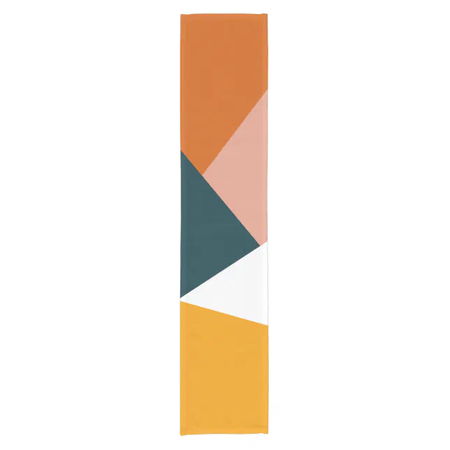 Modern abstract geometric color block pattern short table runner | Zazzle