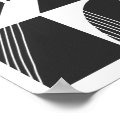 Modern Abstract Geometric Shapes | Black and White Poster | Zazzle
