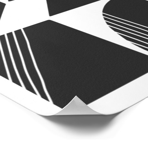 Modern Abstract Geometric Shapes | Black and White Poster | Zazzle