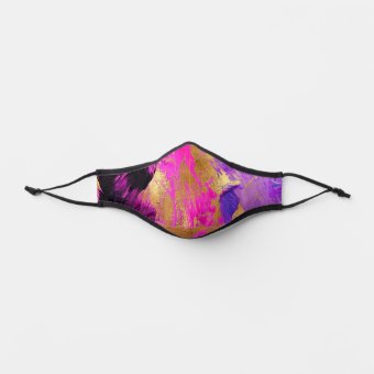 Modern abstract gold pink vibrant brushstrokes premium face mask | Zazzle
