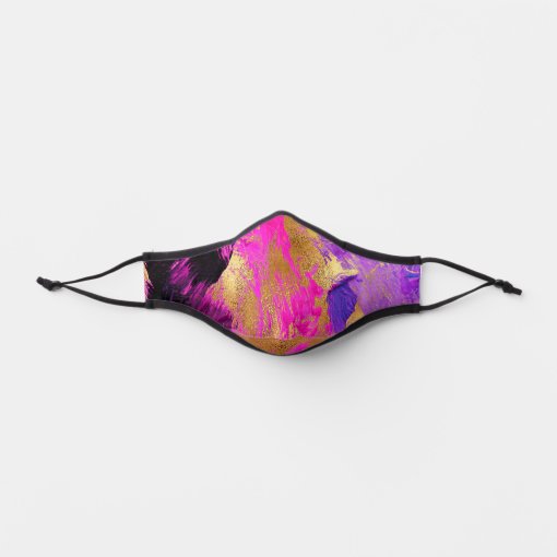 Modern abstract gold pink vibrant brushstrokes premium face mask | Zazzle
