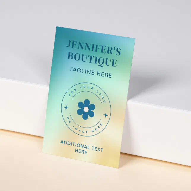 Modern Abstract Gradient Trendy Add Logo Business Card | Zazzle