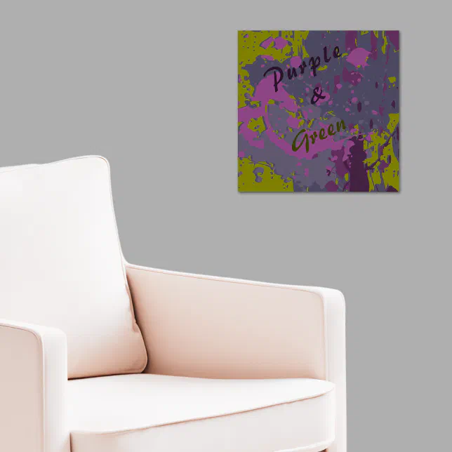 Modern Abstract Green Purple Vector Paint Splatter Poster | Zazzle