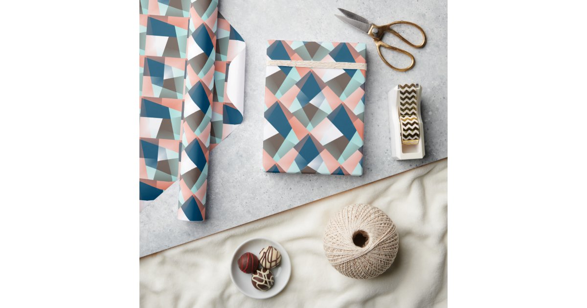 Modern Abstract Hip Geometric Mosaic Art Pattern Wrapping Paper | Zazzle