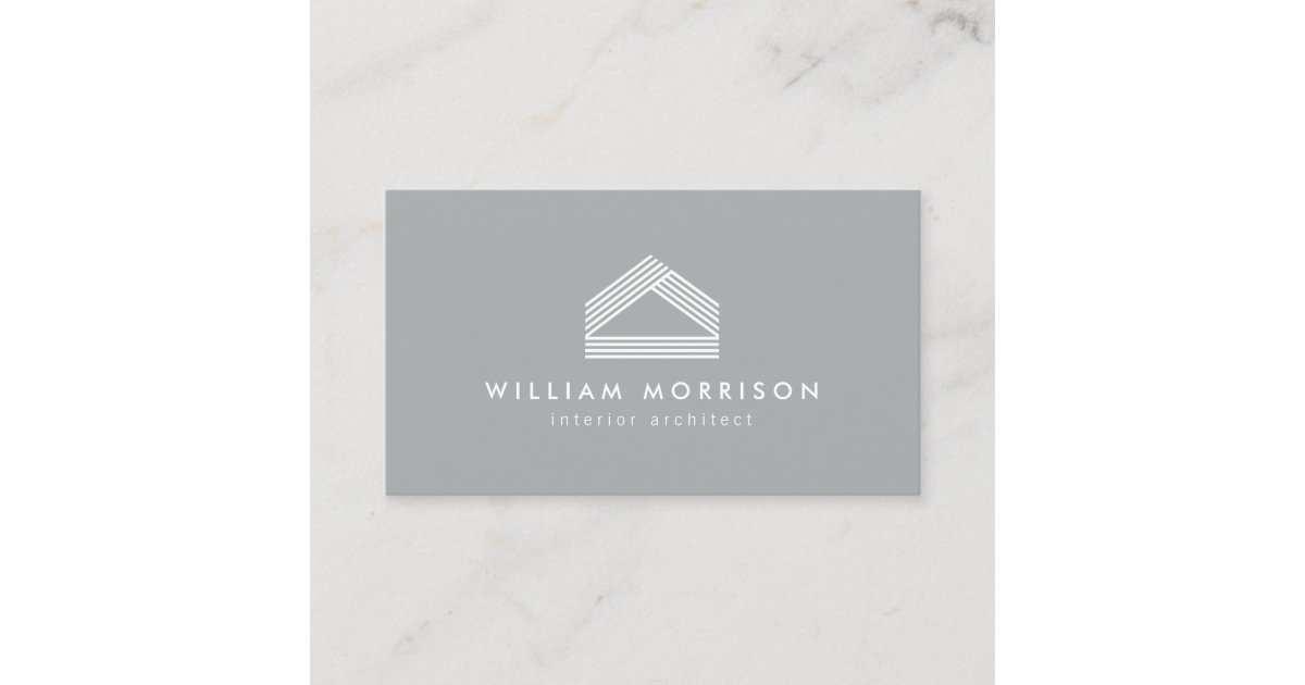 Modern Abstract Home Logo Gray Business Card | Zazzle