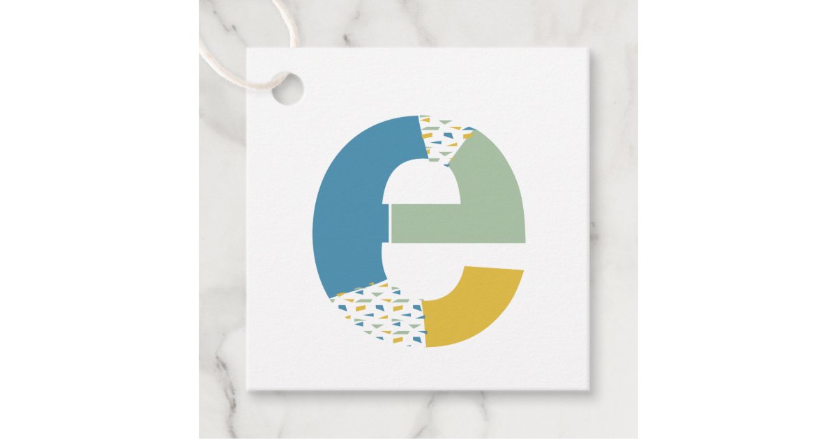 Modern Abstract Letter E Monogram Personalized Favor Tags | Zazzle