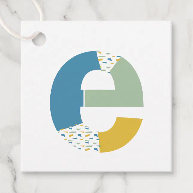 Modern Abstract Letter E Monogram Personalized Favor Tags | Zazzle