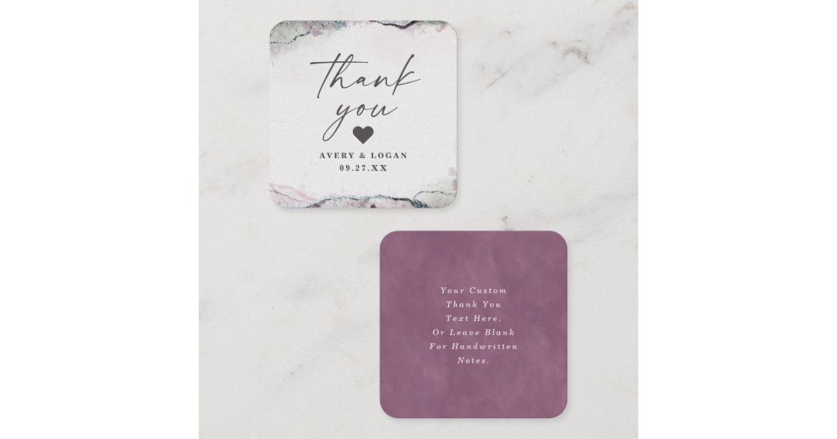 Modern Abstract Light Purple Wedding Thank You Note Card | Zazzle