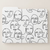 Modern Abstract Lines Faces Continuous Line Art File Folder | Zazzle