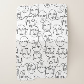 Modern Abstract Lines Faces Continuous Line Art File Folder | Zazzle