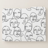 Modern Abstract Lines Faces Continuous Line Art File Folder | Zazzle