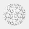Modern Abstract Lines Faces Continuous Line Art Rug | Zazzle