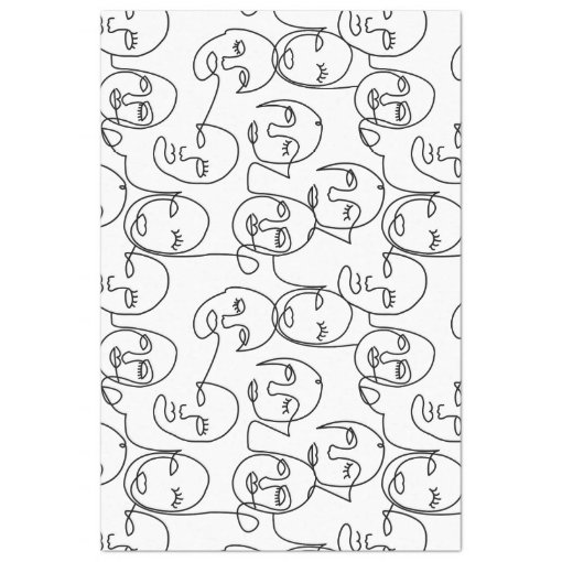 Modern Abstract Lines Faces Continuous Line Art Tissue Paper | Zazzle