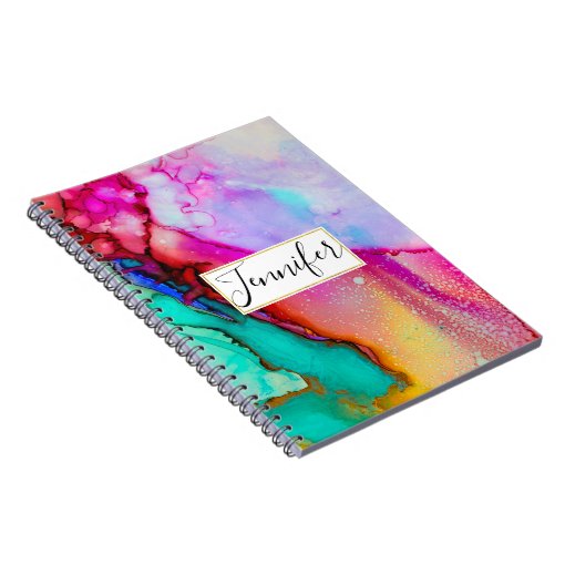 Modern Abstract Marble Watercolor Design Notebook | Zazzle