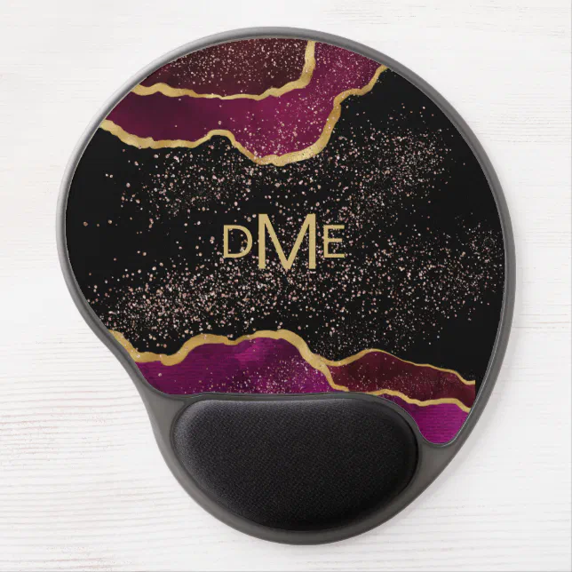 Modern Abstract Maroon Gold Sparkle Gel Mouse Pad | Zazzle