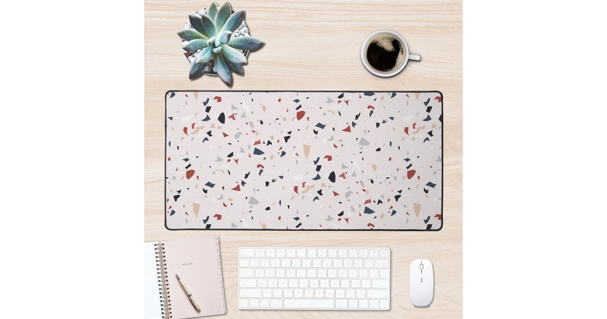 Modern Abstract Mid Century Terrazzo Pattern Desk Mat | Zazzle