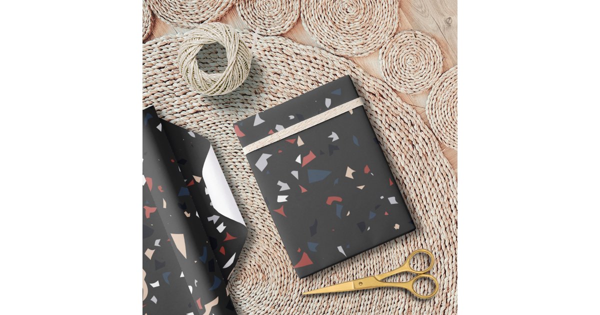 Modern Abstract Mid Century Terrazzo Pattern Wrapping Paper | Zazzle