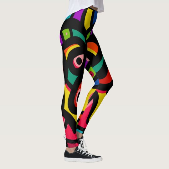 Modern Abstract Multi Color Leggings | Zazzle.com