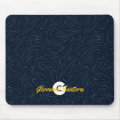 Modern Abstract Navy Pattern Monogram Mouse Pad | Zazzle