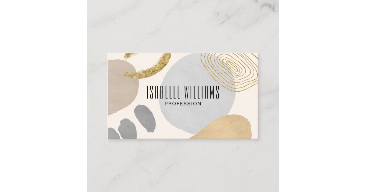 Modern Abstract Neutral Business Card | Zazzle