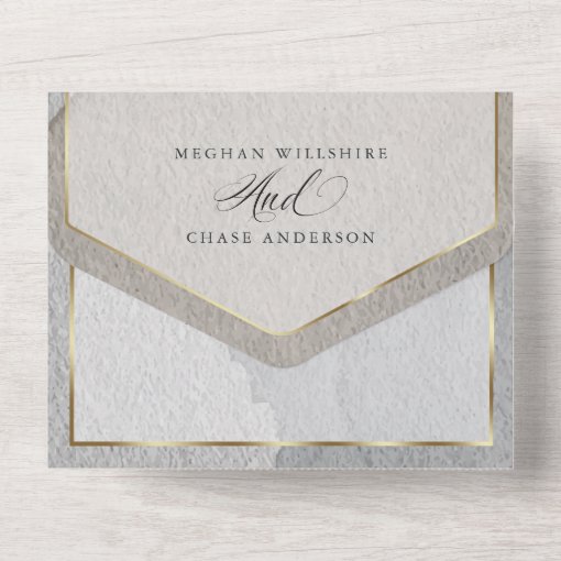 Modern Abstract Neutral Colors All In One Invitation | Zazzle