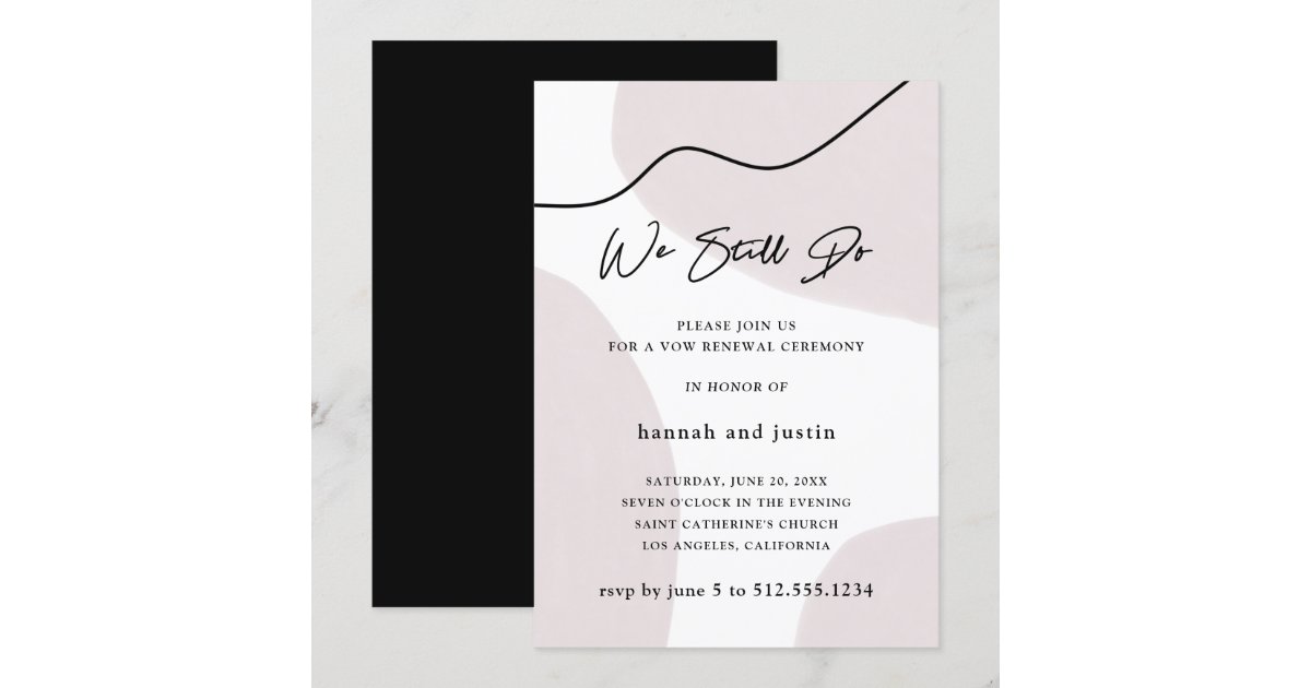 Modern Abstract Neutral | Wedding Vow Renewal Invitation | Zazzle