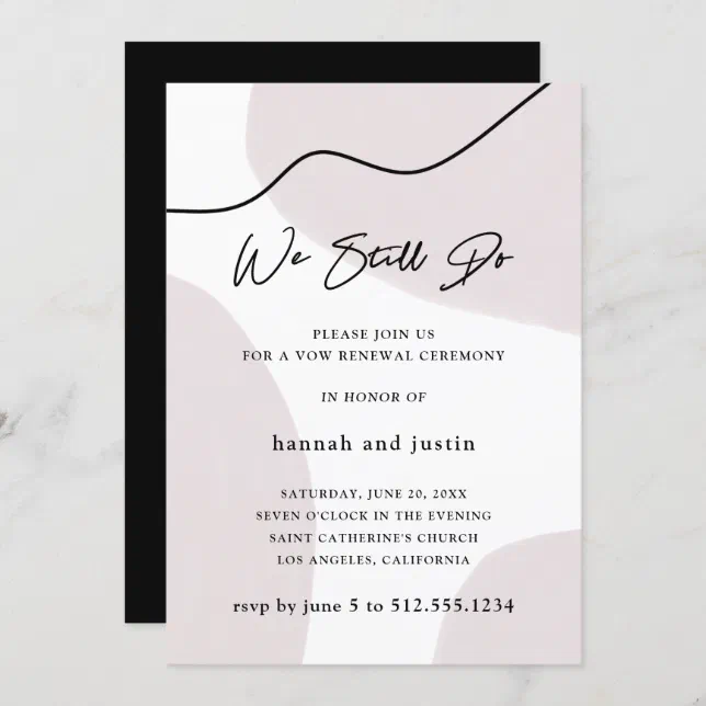 Modern Abstract Neutral | Wedding Vow Renewal Invitation | Zazzle