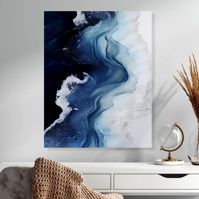Modern Abstract Ocean Wave Acrylic Photo Tile | Zazzle