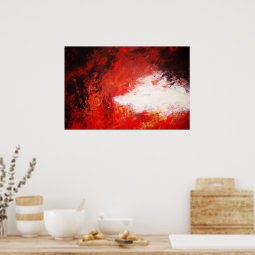Modern Abstract Painting Art Print Red Creative | Zazzle