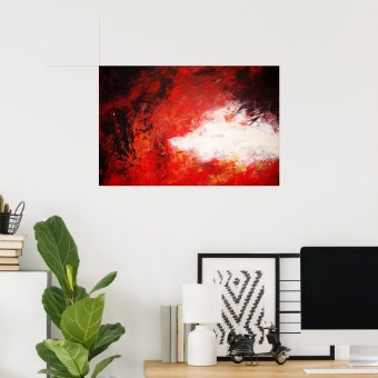 Modern Abstract Painting Art Print Red Creative | Zazzle