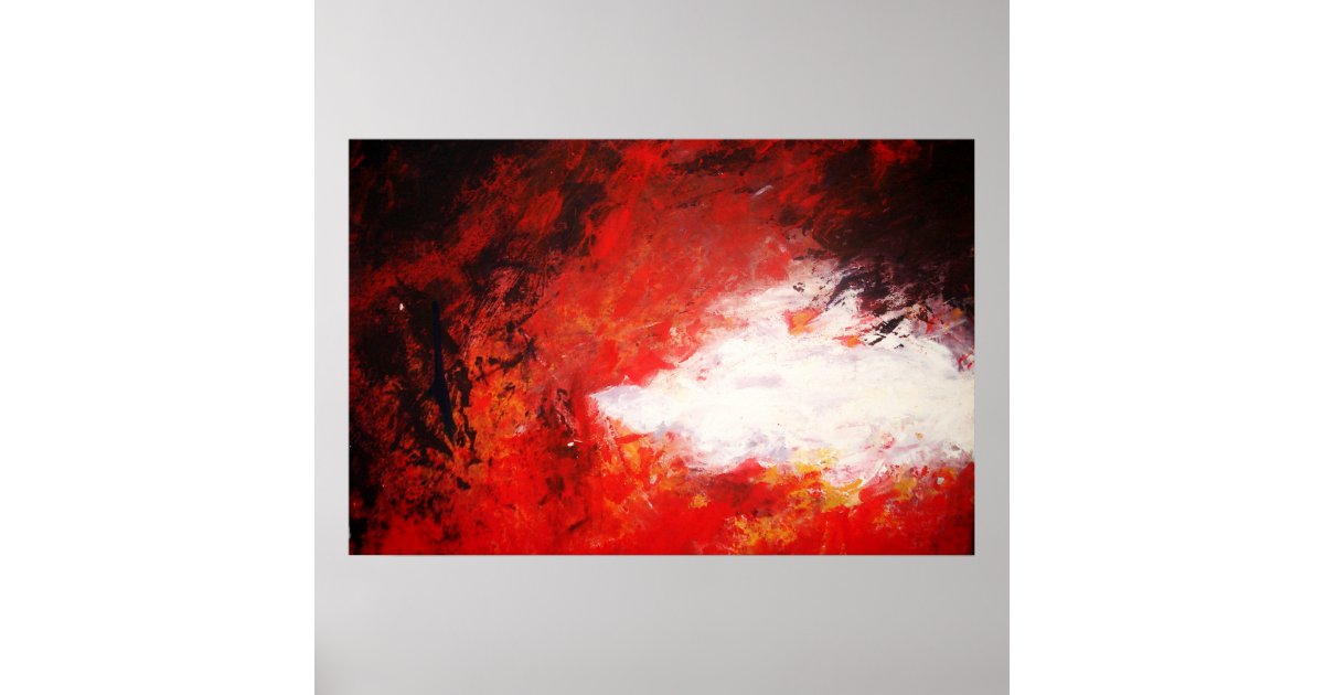 Modern Abstract Painting Art Print Red Creative | Zazzle