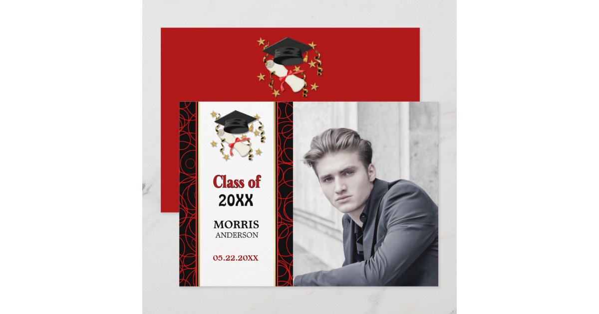Modern Abstract Photo Graduation Party 2018 Invitation | Zazzle