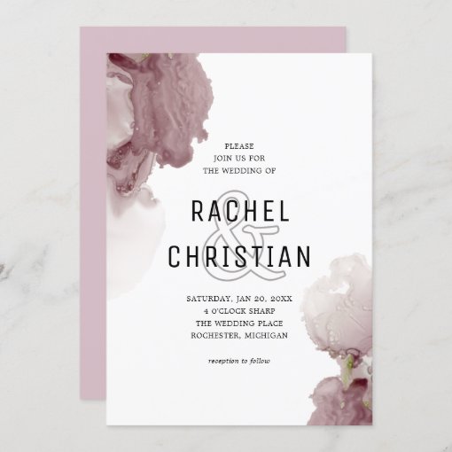 Modern abstract pink geode wedding invitation | Zazzle