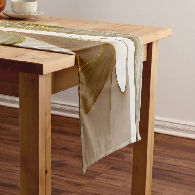 Modern Abstract Precious Metal Colors Fractal Medium Table Runner | Zazzle